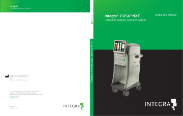 Integra CUSA® NXT Ultrasonic Surgical Aspirator System Operator's ...