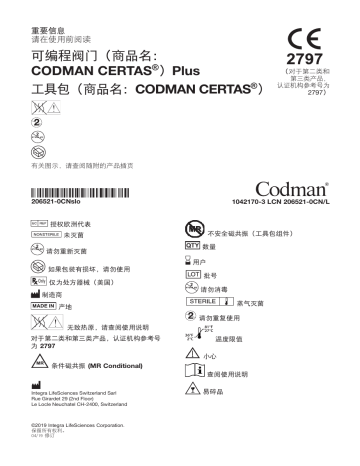 Integra CERTAS® Plus Programmable Valve & CERTAS® Tool Kit 取扱説明書 | Manualzz