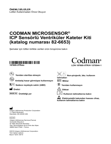 Integra CODMAN MICROSENSOR® Ventricular Catheter Kit Kullanma ...
