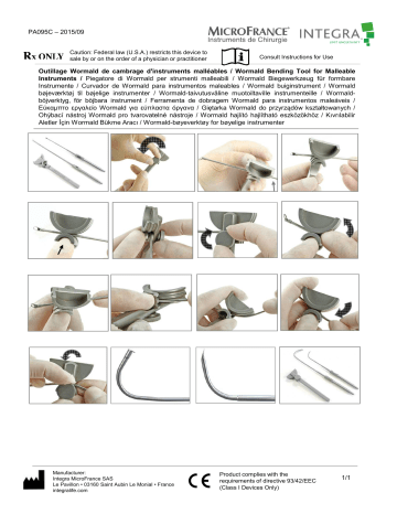 Integra MicroFrance® Wormald Bendino Tool Instructions for use | Manualzz