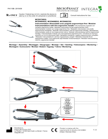 Integra MicroFrance® Modular Instrumentation Instructions for use | Manualzz