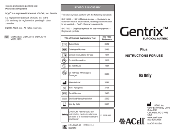 Integra Gentrix® Surgical Matrix 'Plus' Instructions for use | Manualzz