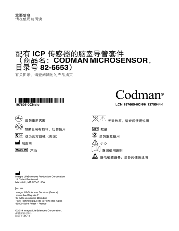 Integra CODMAN MICROSENSOR® Ventricular Catheter Kit 取扱説明書 | Manualzz