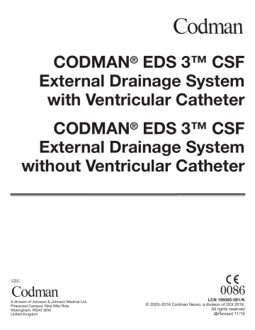 Integra 199395-001-K-INS CODMAN® EDS 3™ CSF External Drainage System ...