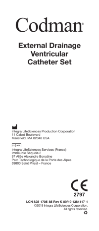 Integra External Drainage Ventricular Catheter Set Instructions for use ...