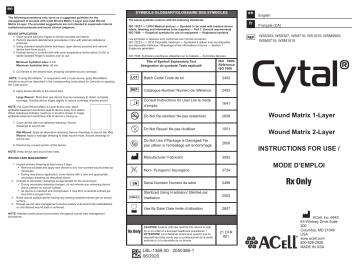 Integra Cytal® Wound Matrix 1-Layer & 2-Layer Instructions for use ...
