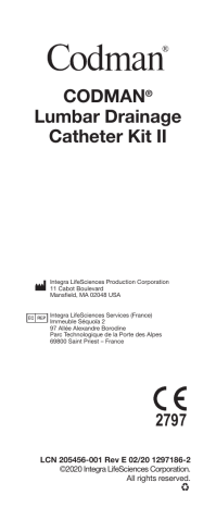 Integra CODMAN® Lumbar Drainage Catheter Kit II Instructions for use ...