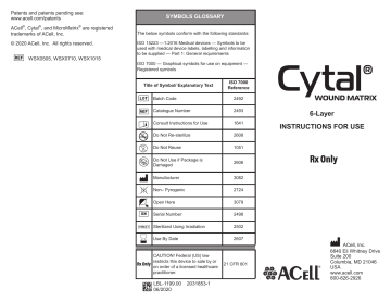Integra Cytal® Wound Matrix 6-Layer Instructions for use | Manualzz