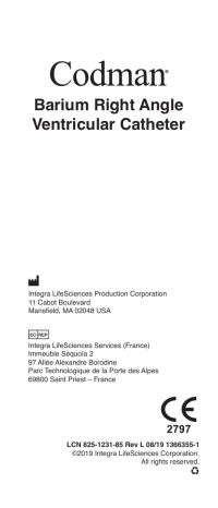 Integra Codman® Barium Right Angle Ventricular Catheter Instructions ...