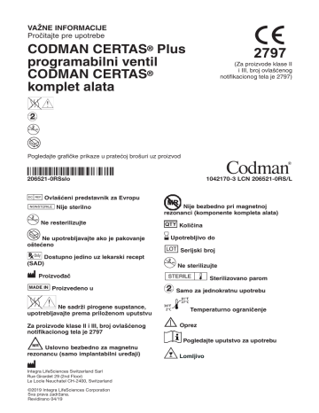 Integra CERTAS® Plus Programmable Valve & CERTAS® Tool Kit Operativne ...