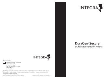 Integra DuraGen® Secure Instructions for use | Manualzz
