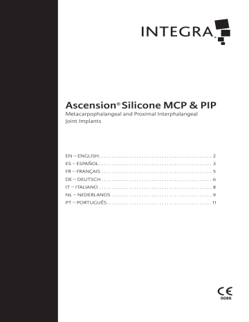 Integra Ascension® Silicone MCP & PIP Instructions for use | Manualzz