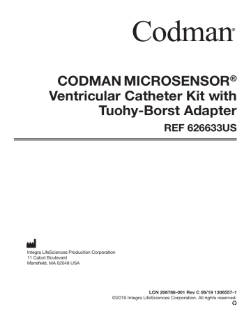 Integra CODMAN MICROSENSOR® Ventricular Catheter Kit Instructions for ...