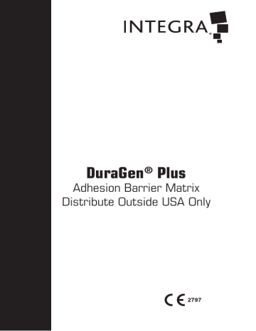 Integra DuraGen® Plus Adhesion Barrier Matrix Bedienungsanleitung ...