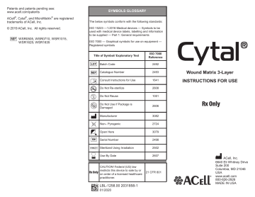 Integra Cytal® Wound Matrix 3-Layer Instructions for use | Manualzz