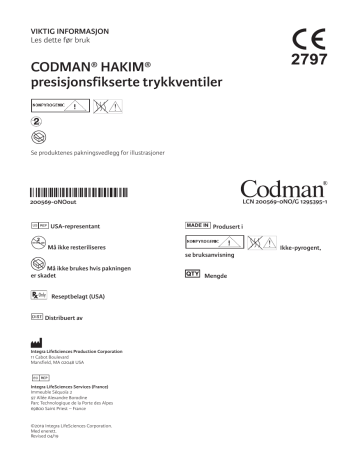 Integra CODMAN® HAKIM® Precision Fixed Pressure Valves ...