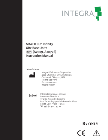 Integra MAYFIELD® Infinity XR2 Base Units 'Ref. A2079, A2079E' Instructions for use | Manualzz