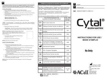 Integra Cytal® Burn Matrix Instructions for use | Manualzz