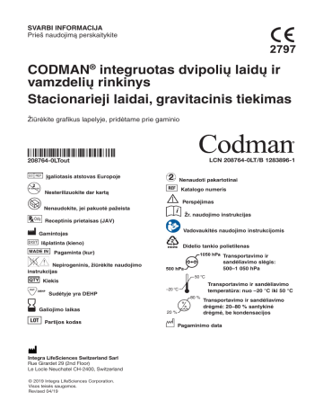 Integra Codman® Bipolar Cord and Tubing Set Fixed Leads, Gravity Feed ...