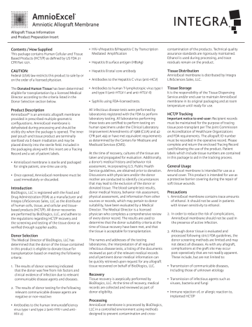Integra AmnioExcel® Instructions for use | Manualzz