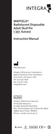 Integra MAYFIELD® Radiolucent Disposable Adult Skull Pin Bedienungsanleitung | Manualzz