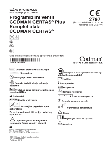 Integra CERTAS® Plus Programmable Valve & CERTAS® Tool Kit Operativne ...