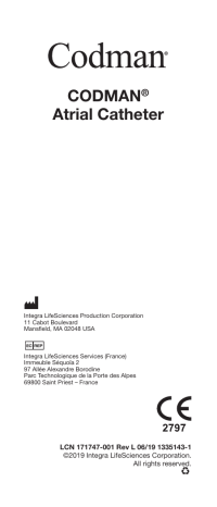 Integra CODMAN® Atrial Catheter Bedienungsanleitung | Manualzz
