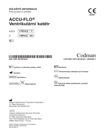 Integra ACCU-FLO® Ventricular Catheter Návod na používanie | Manualzz