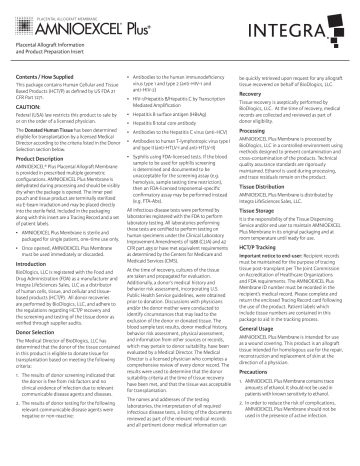Integra AmnioExcel® Plus Instructions for use | Manualzz