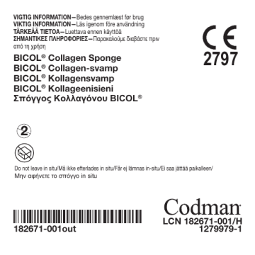 Integra BICOL® Collagen Sponge Betjeningsvejledning | Manualzz