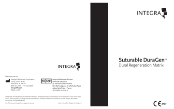 Integra Suturable DuraGen™ Dural Regeneration Matrix ...