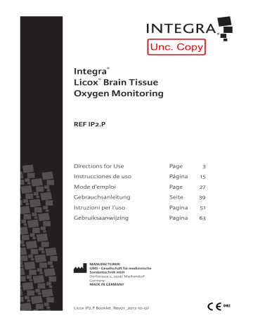 Integra Licox® IP2P Instructions for use | Manualzz
