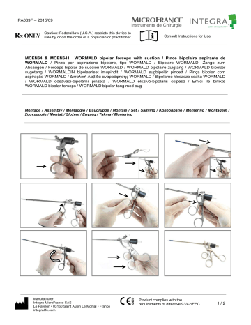 Integra MicroFrance® Wormald Bipolar Forceps Instructions for use ...