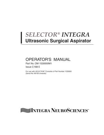 Integra CUSA® Selector Instructions for use | Manualzz
