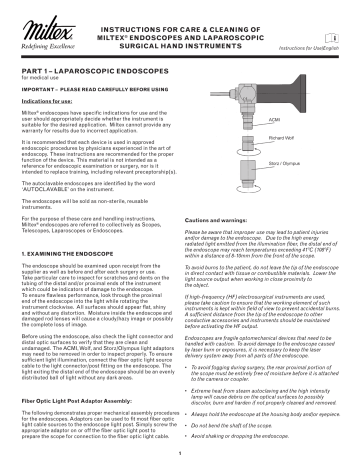 Integra Laparoscopic Instrument Care Instructions for use | Manualzz
