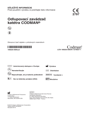 Integra CODMAN® Peel-Away Catheter Introducer Návod na používanie ...