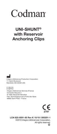Integra UNI-SHUNT® Instructions for use | Manualzz