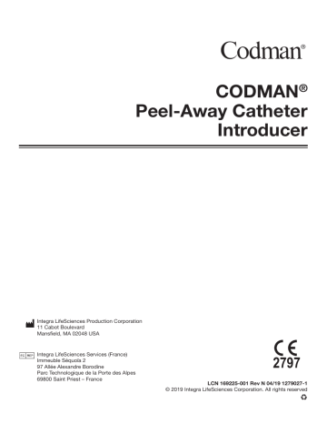 Integra CODMAN® Peel-Away Catheter Introducer Bedienungsanleitung ...
