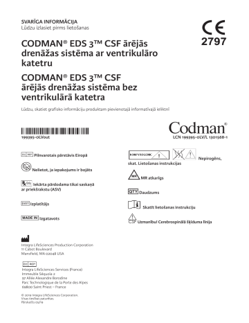 Integra CODMAN® EDS 3™ CSF ekspluatācijas instrukcija | Manualzz