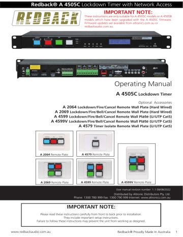 Redback A4505C 7 Day Timer Instructions | Manualzz
