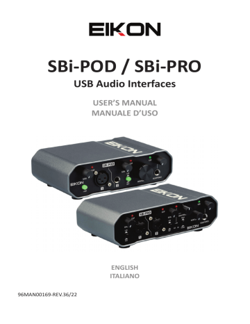 Eikon EKSBIPRO 192KHZ USB AUDIO INTERFACE User Manual | Manualzz