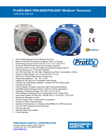 Precision Digital PD8-6080 Instruction Manual | Manualzz