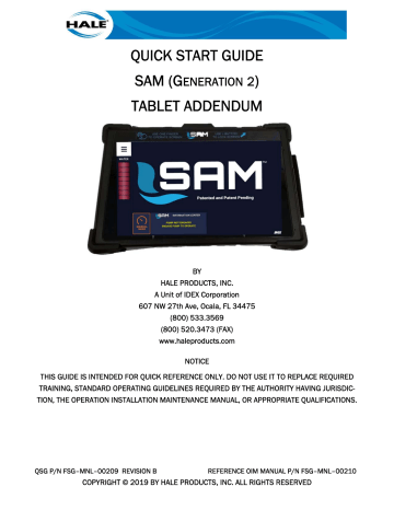 Hale SAM Quick Start Guide | Manualzz