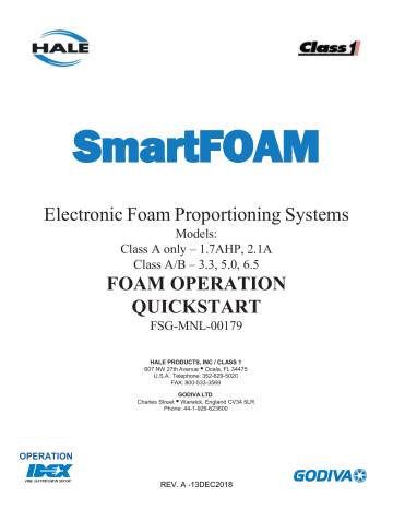 Hale SmartFOAM Operation & Installation Instructions | Manualzz