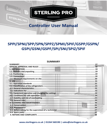 Sterling Pro SPIF700R Owner Manual | Manualzz