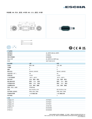 Escha 8106655 Datasheet | Manualzz
