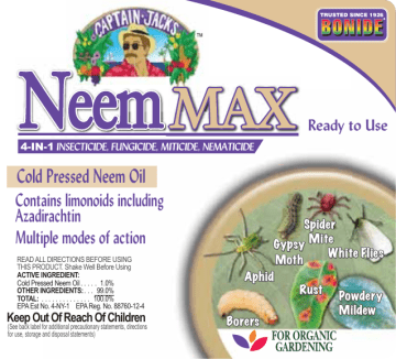 Bonide 2006-P Captain Jack’s Neem Max RTU Instructions | Manualzz
