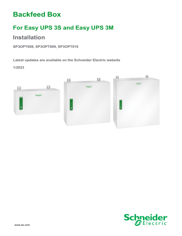 Schneider Electric Backfeed Box Installation Manual | Manualzz