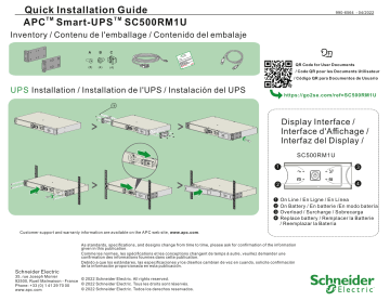 Schneider Electric Smart-UPS Guide de démarrage rapide | Manualzz
