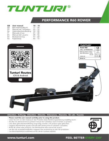 Tunturi R60 Rower Performance Bedienungsanleitung | Manualzz